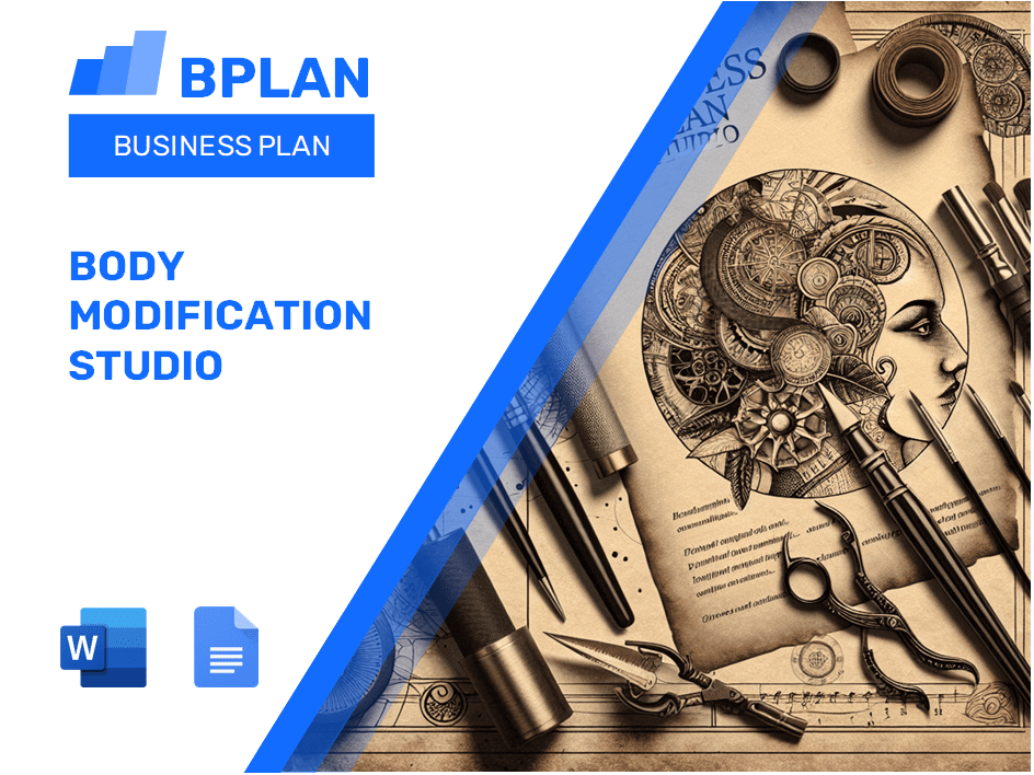 Body Modification Studio Business Plan Template - Business Plans Shop