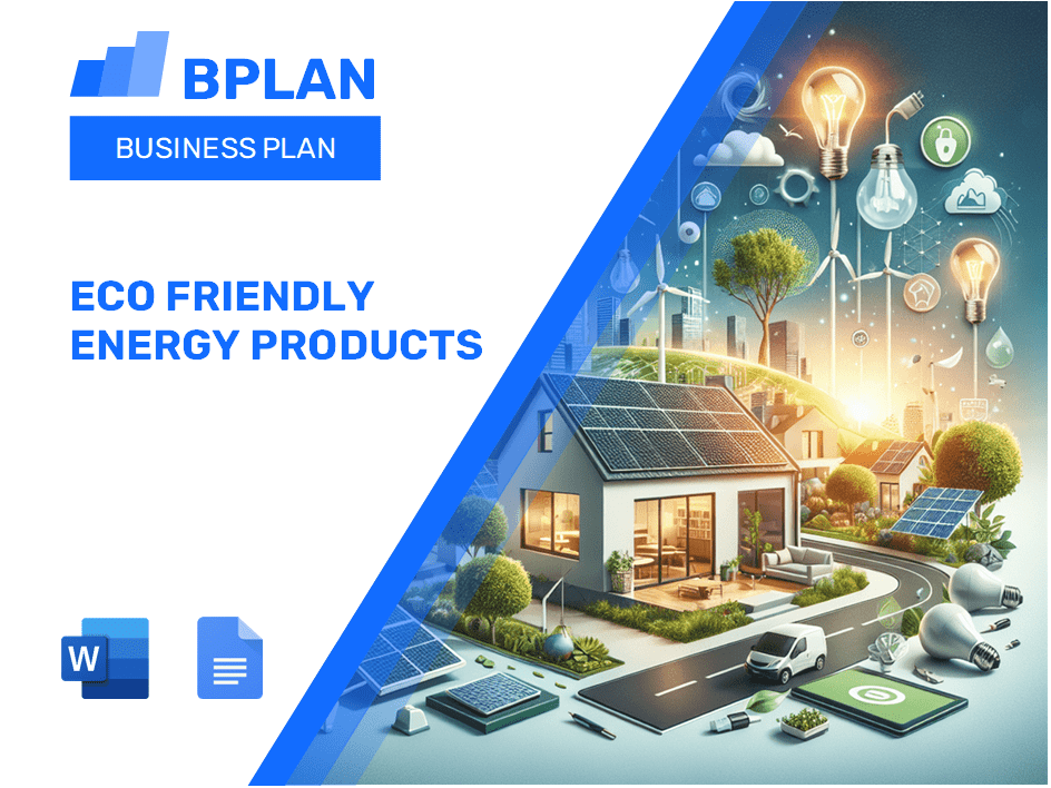 Eco-Friendly Energy Products Business Plan Template