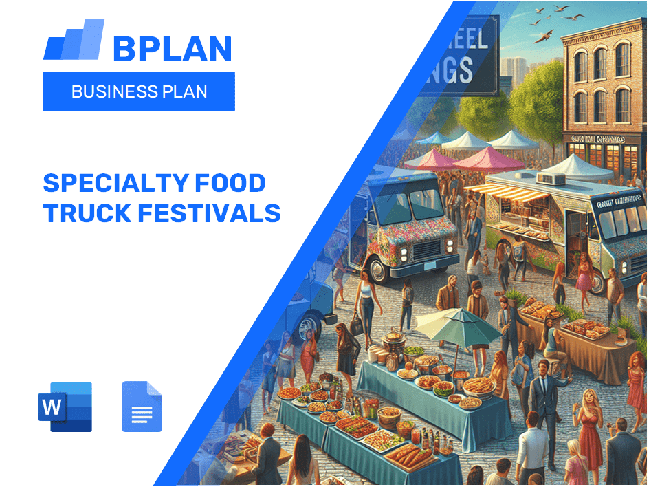 Specialty Food Truck Festivals Business Plan Template