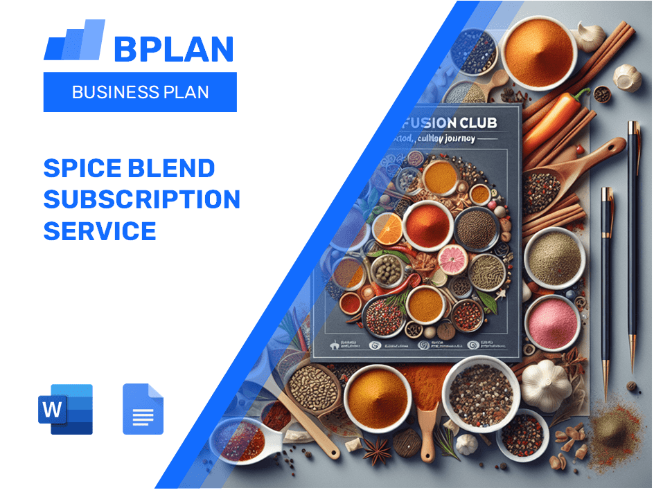 Spice Blend Subscription Service Business Plan Template - BPlan AI