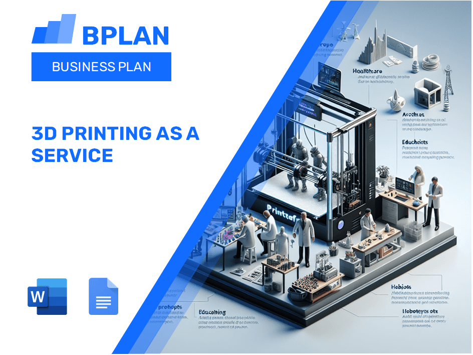3D Printing Business Plan Template - BPlan AI