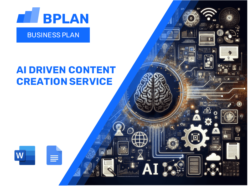 Content Creation Service Business Plan Template