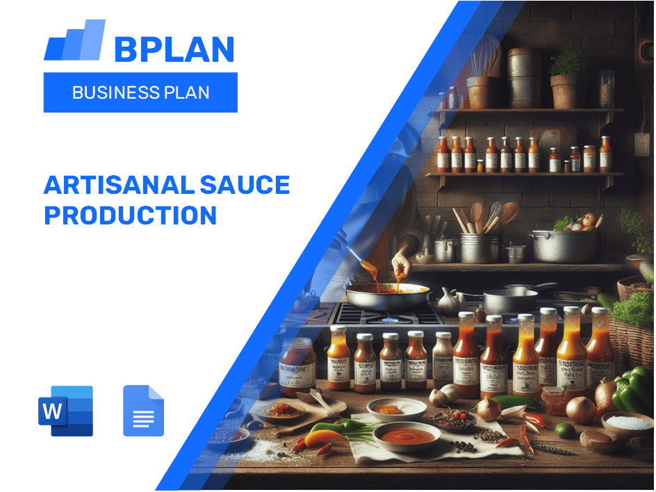 Artisanal Sauce Business Plan Template