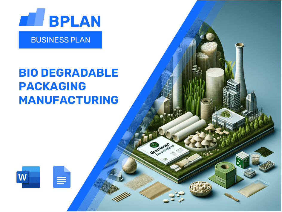 Bio Degradable Packaging Manufacturing Business Plan - BPlan AI