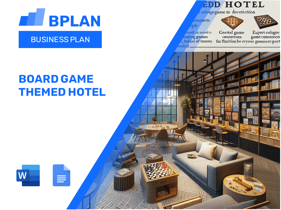Board Game Hotel Business Plan Template - BPlan AI