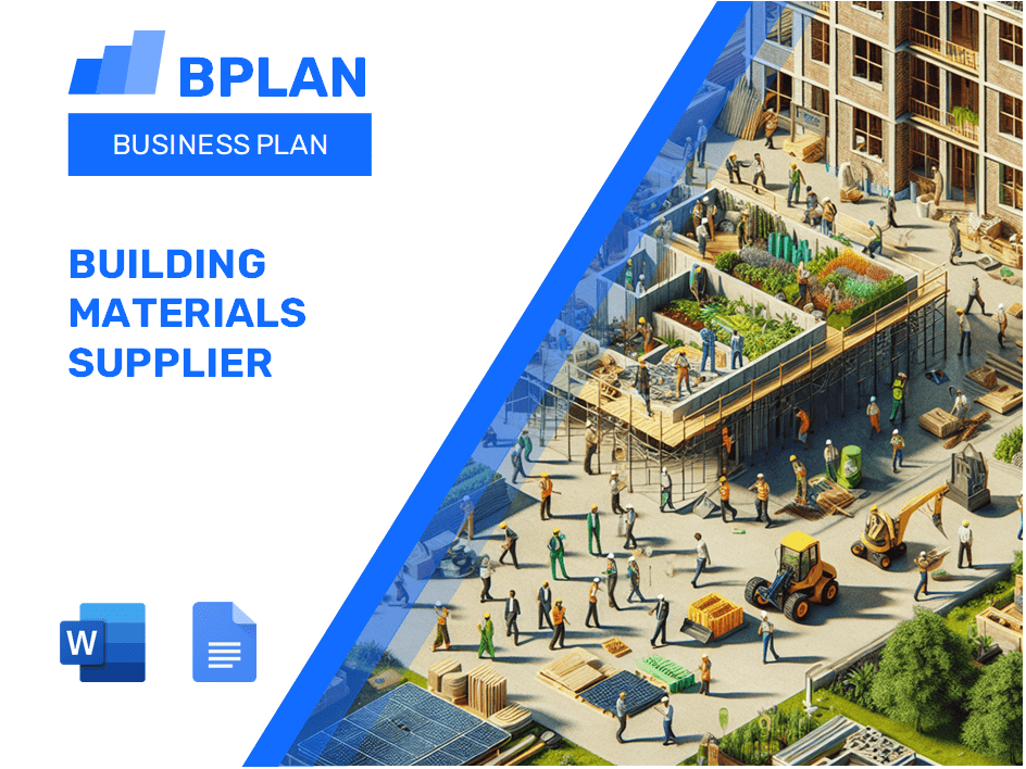 Building Materials Supplier Business Plan Template - BPlan AI