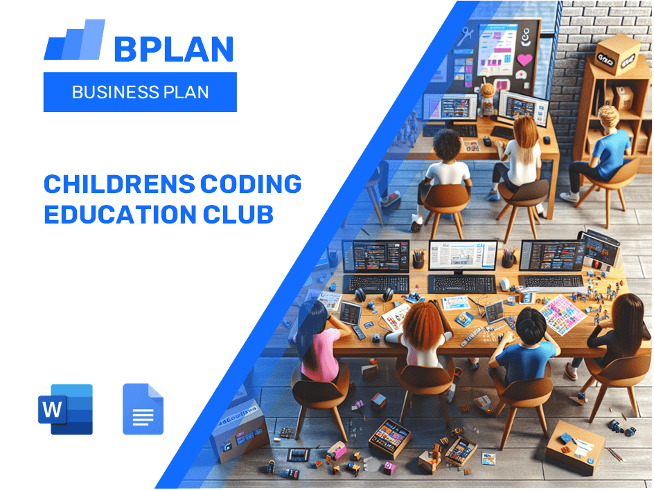 Childrens Coding Education Club Business Plan - BPlan AI