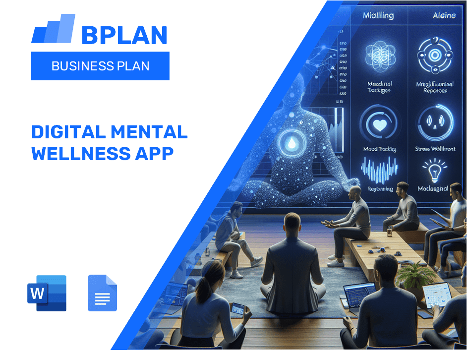 Digital Mental Wellness App Business Plan Template - BPlan AI