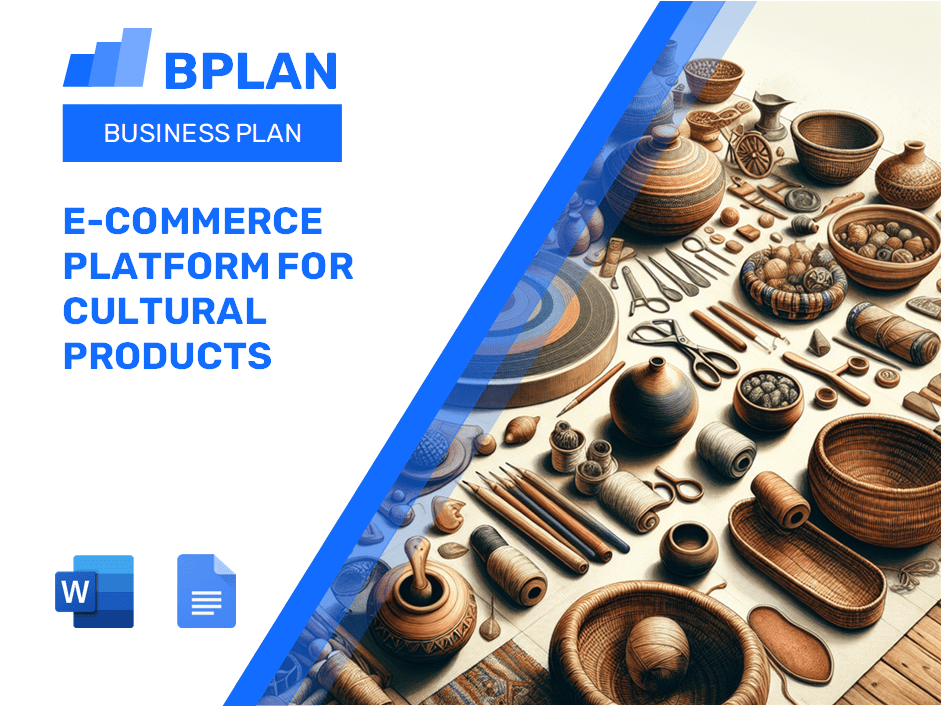 E Commerce Business Plan Template for Cultural Products