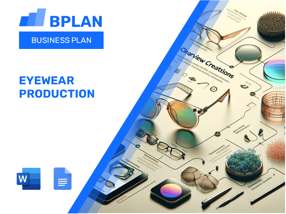 Eyewear Production Business Plan Template (2024)