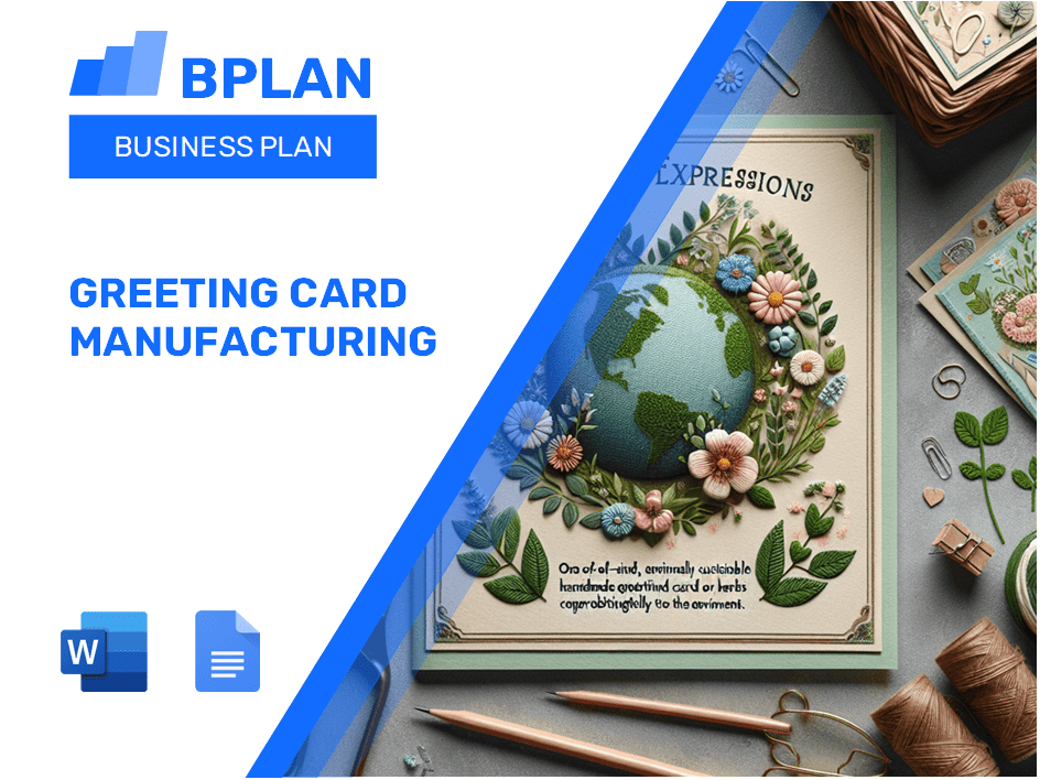 Greeting Card Business Plan Template