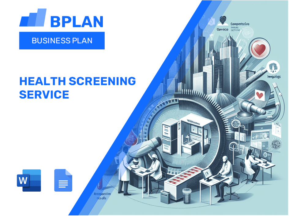 Health Screening Business Plan Template