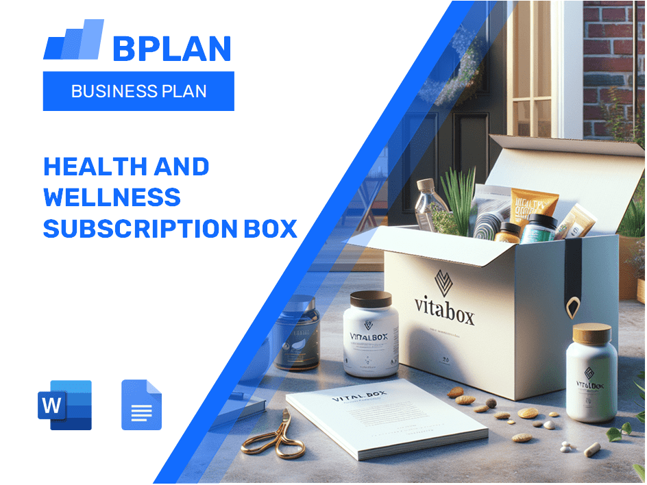 Health And Wellness Subscription Box Business Plan