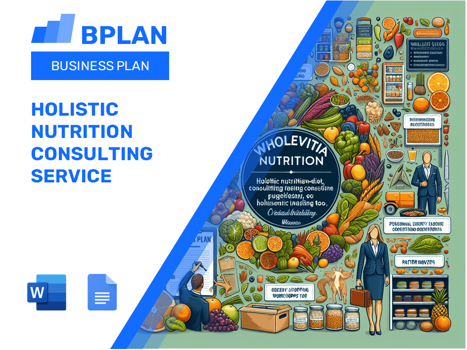 Holistic Nutrition Consulting Business Plan Template