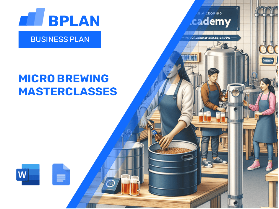 Microbrewery Masterclass Business Plan Template