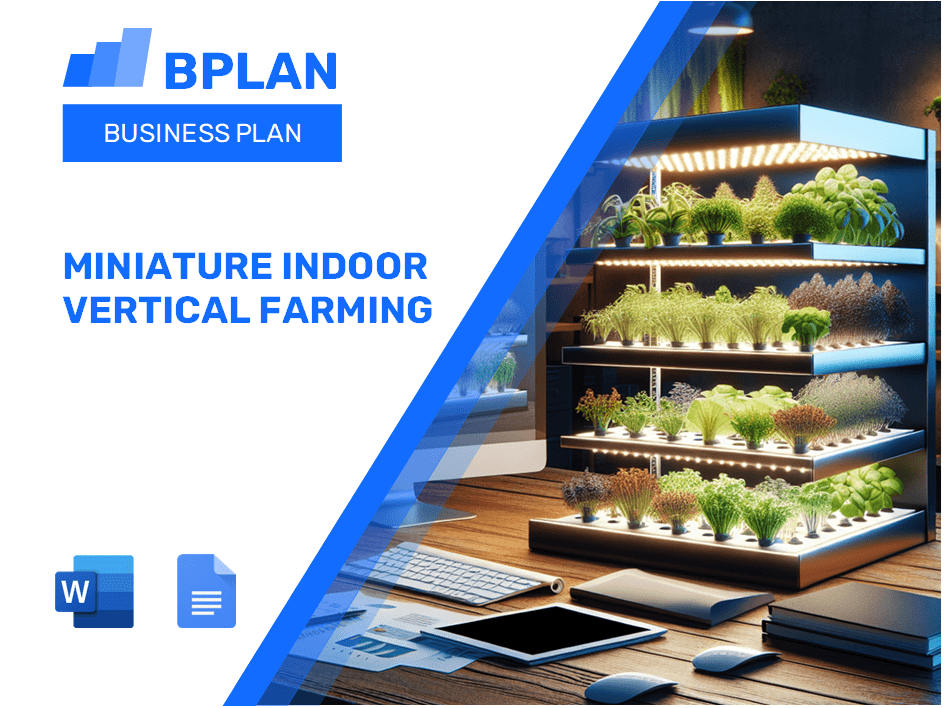 Miniature Indoor Vertical Farming Business Plan Template - BPlan AI