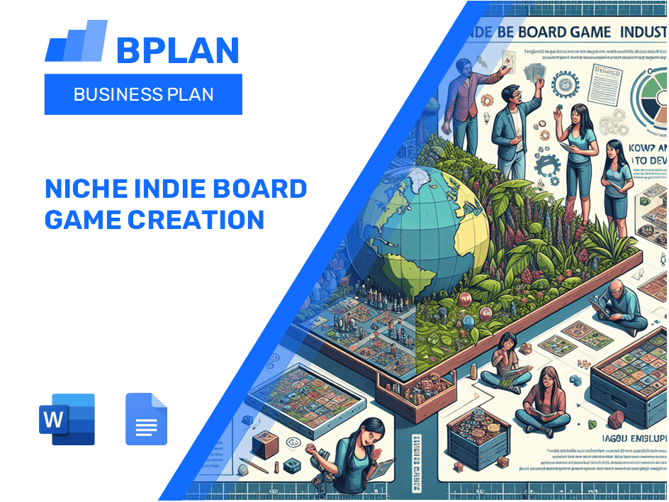 Niche Indie Board Game Business Plan Template