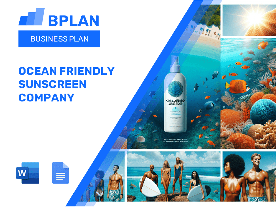 Ocean Friendly Sunscreen Company Business Plan Template