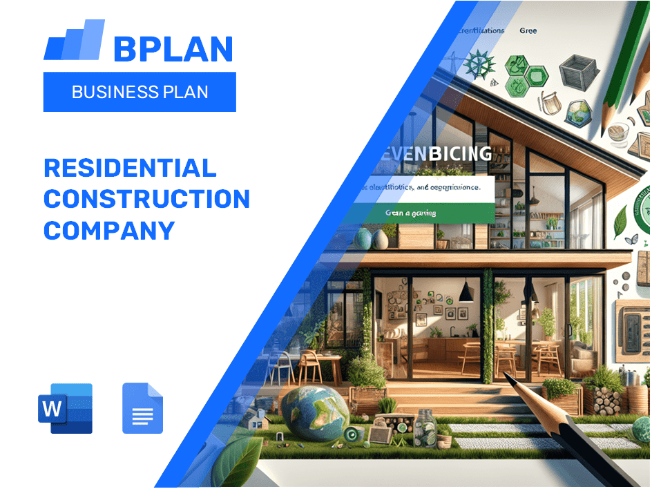 Residential Construction Business Plan Template