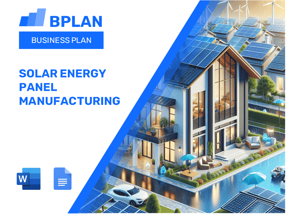 Solar Panel Manufacturing Business Plan Template for 2024