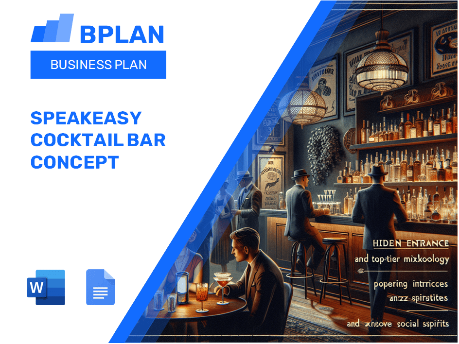 Speakeasy Cocktail Bar Business Plan Template - BPlan AI
