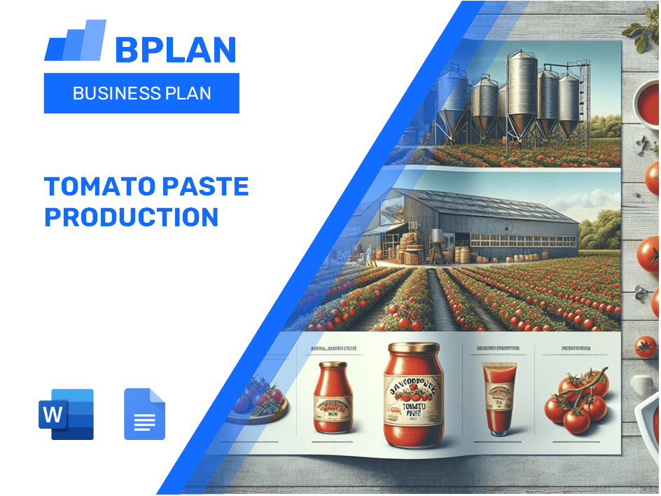 Tomato Paste Business Plan Template